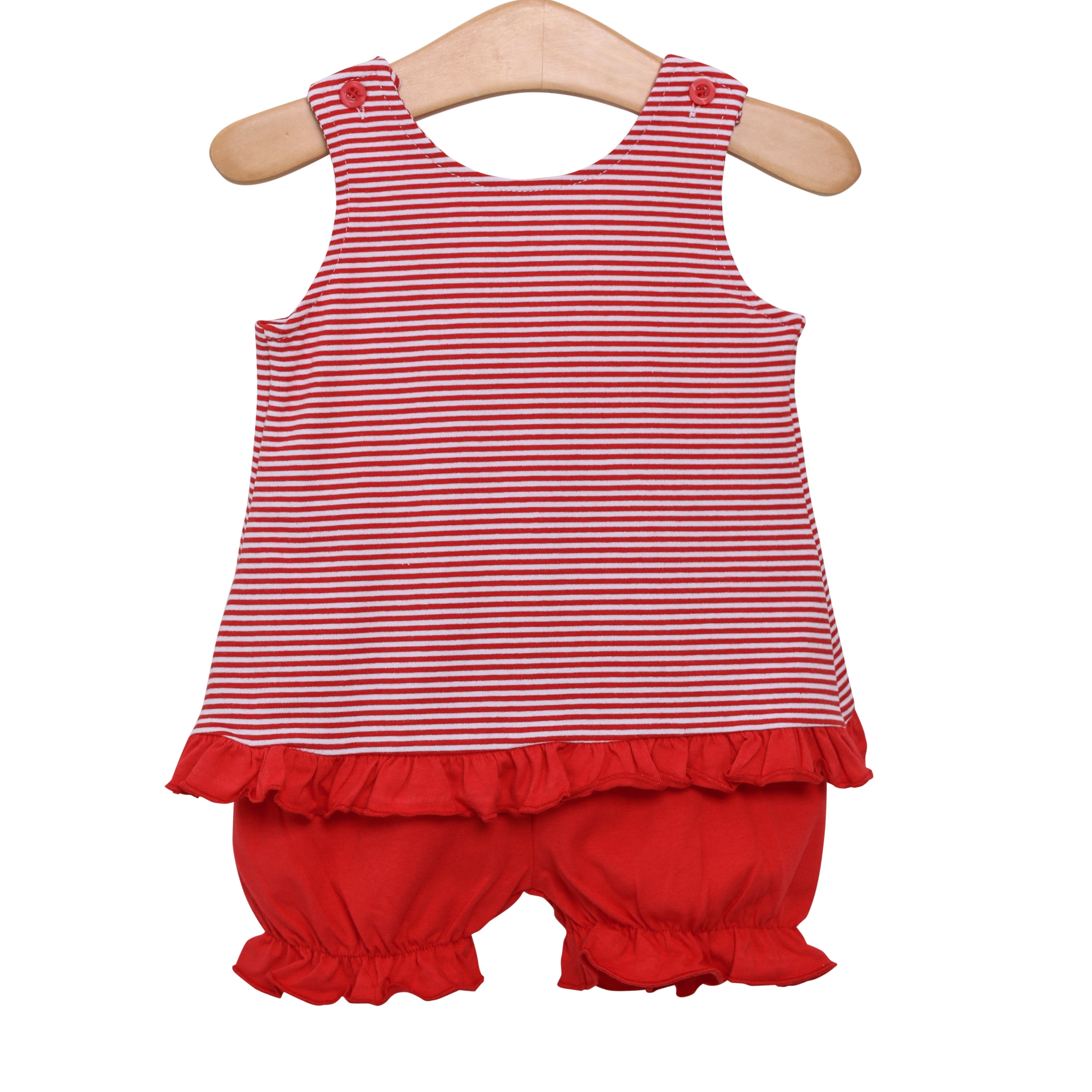 Swing Back Bloomer Set - Red Stripe - PREORDER – Little Lovey Designs